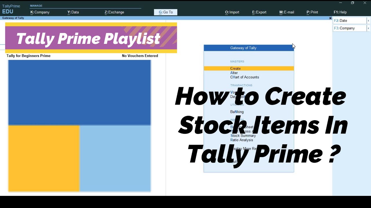 How to create stock items in Tally Prime || Tally For Beginners || - YouTube