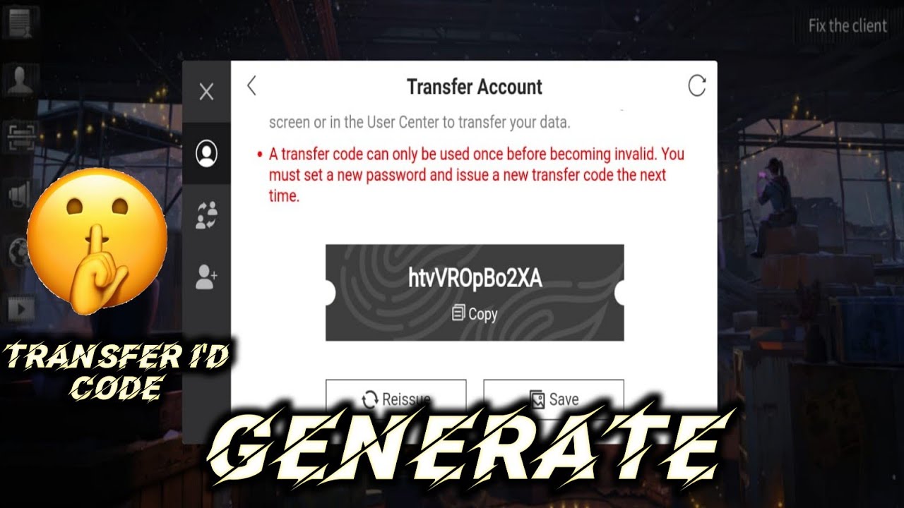 How to generate transfer ID code and buy feds V membership All Hope ...