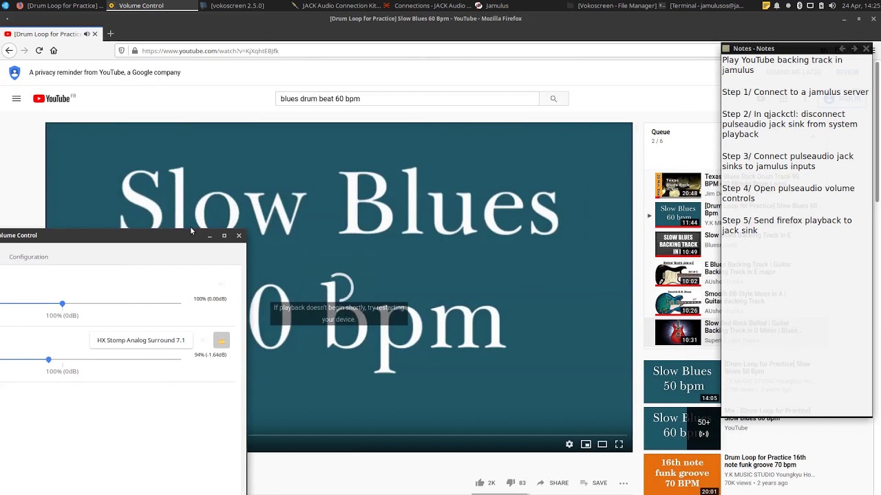 How to play youtube backing track in Jamulus ? - YouTube