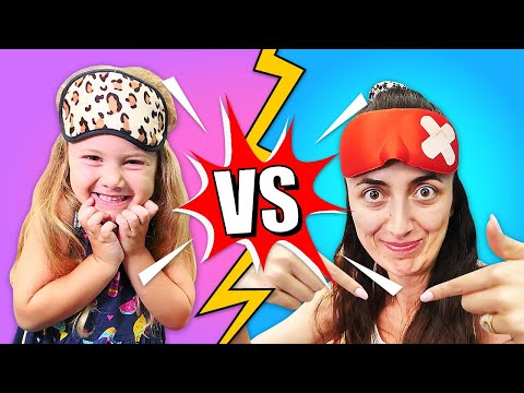 Eğitici videolar! Sevcan ve Derin, gözlerini kapatıp resim yapıyor! Challenge oyunu