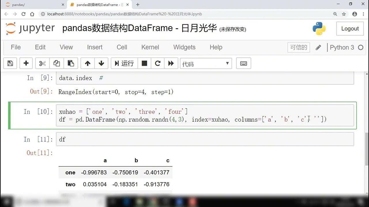 Python数据分析超级简光速入门——pandas Dataframe简介 Youtube