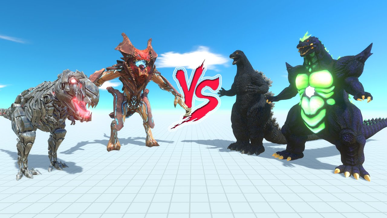 Godzilla Heisei; Super Godzilla VS Kaiju Raijin And Tek Rex - Animal ...