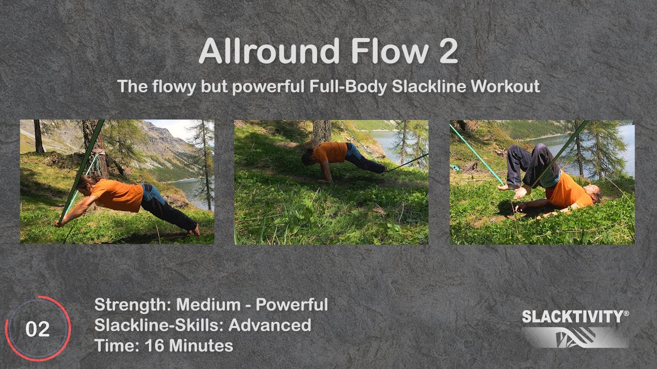 Slackline Workout - "Allround Flow 2" - For Advanced Slackliners - YouTube