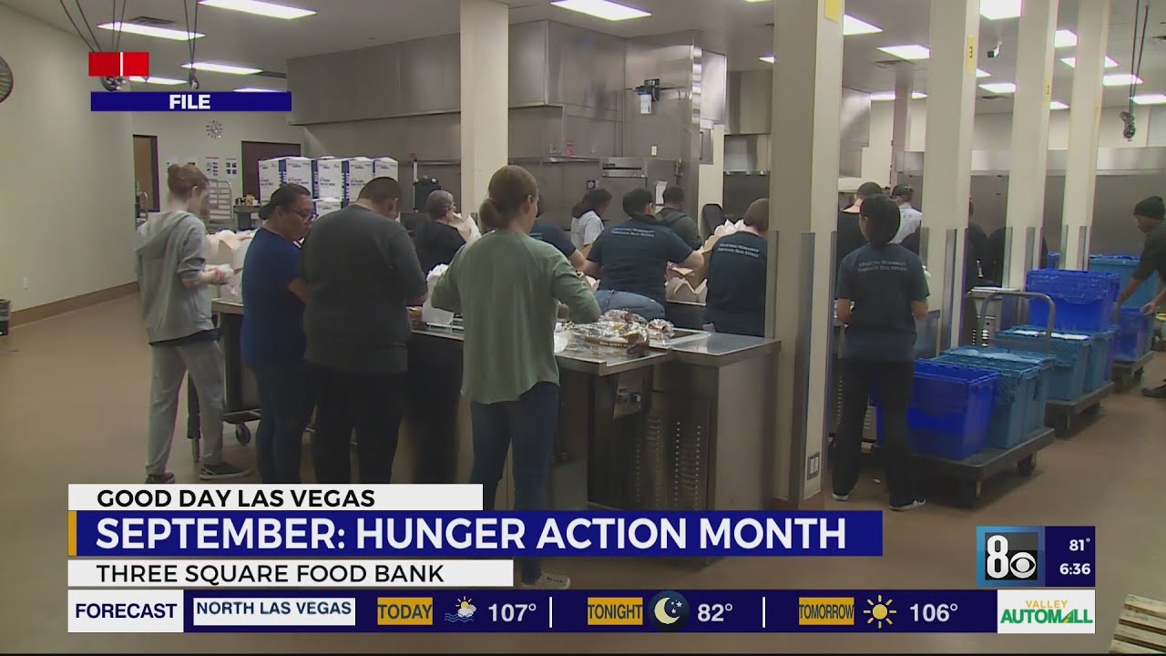 Three Square Food Bank hosts drive to fight Las Vegas hunger - YouTube
