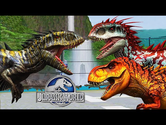 Indominus Rex Vs T Rex And Rajasaurus Jurassic Tournament Follow Us