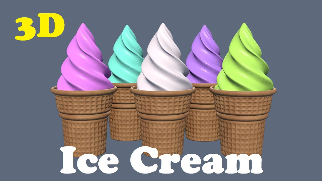 Ice Cream 3D Models Collection. Created in Blender. - YouTube