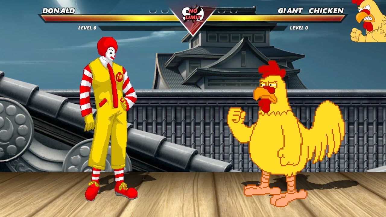 GIANT CHICKEN vs McDONALD - STREET FIGHTER HARDEST LEVEL BATTLE ...