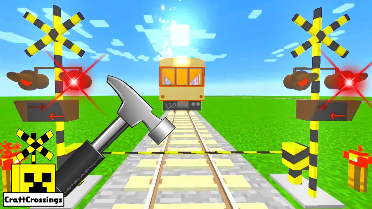 Minecraft Train Railway Railroad Crossing Animation 踏切 アニメ 811 - YouTube