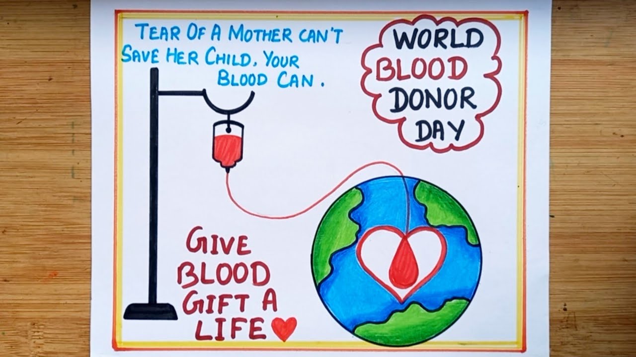 World Blood Donor Day Poster Drawing/ World Blood Donor Day Drawing ...