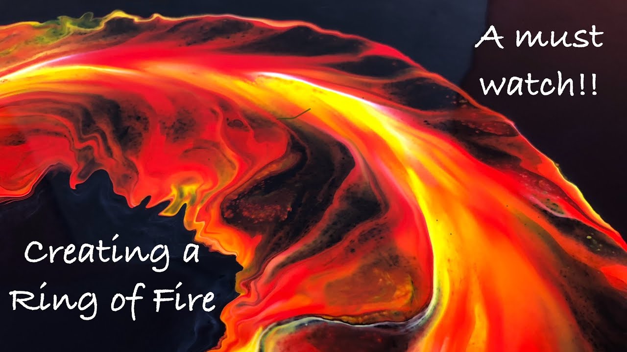 #112 Pour Painting a Ring of Fire | Controlled Fluid Art | One of my ...