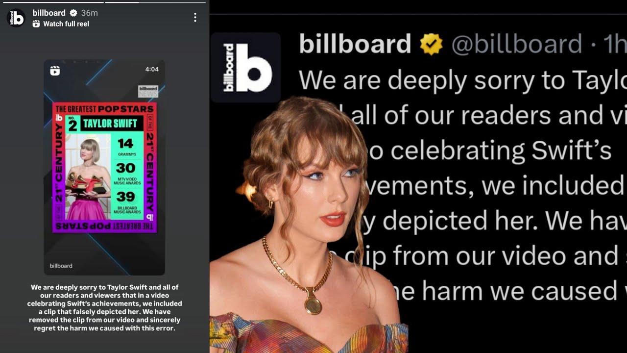 Billboard Apologizes to TAYLOR SWIFT after Facing Huge Backlash - YouTube