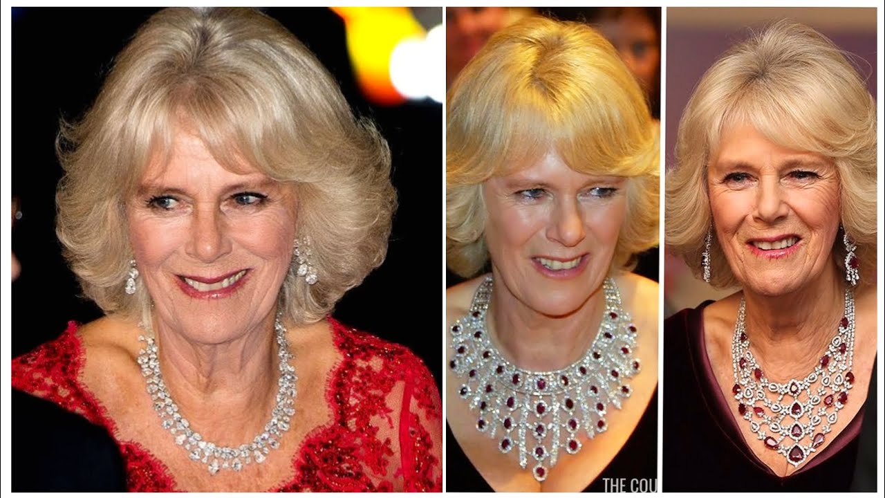 Queen Camilla's ruby diamond necklace gifted by king Charles - YouTube