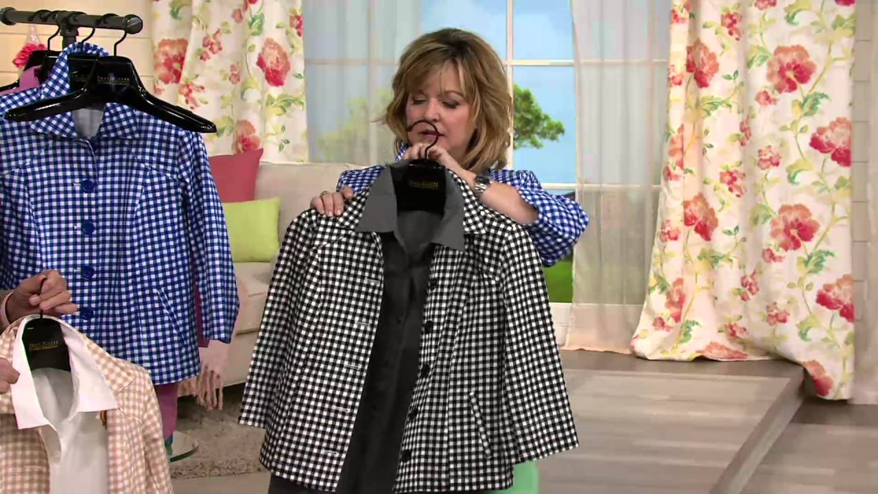 Joan Rivers 3/4 Sleeve Gingham Jacket on QVC - YouTube