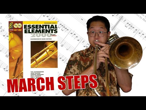 #23 March Steps - Essential Elements for Trombone book 1 - YouTube