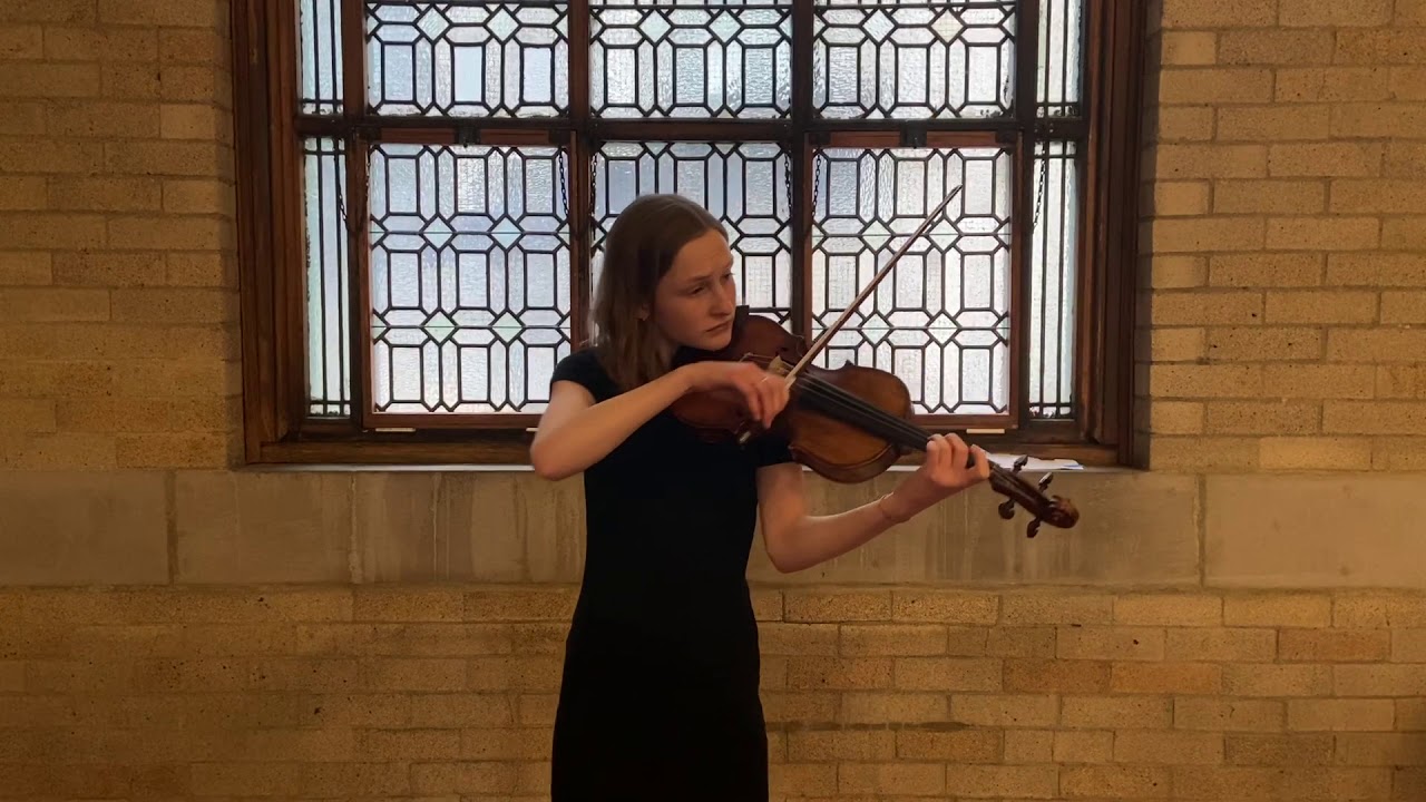 Audrey Shadle plays Bach Violin Sonata no. 2 in A minor, Andante - YouTube