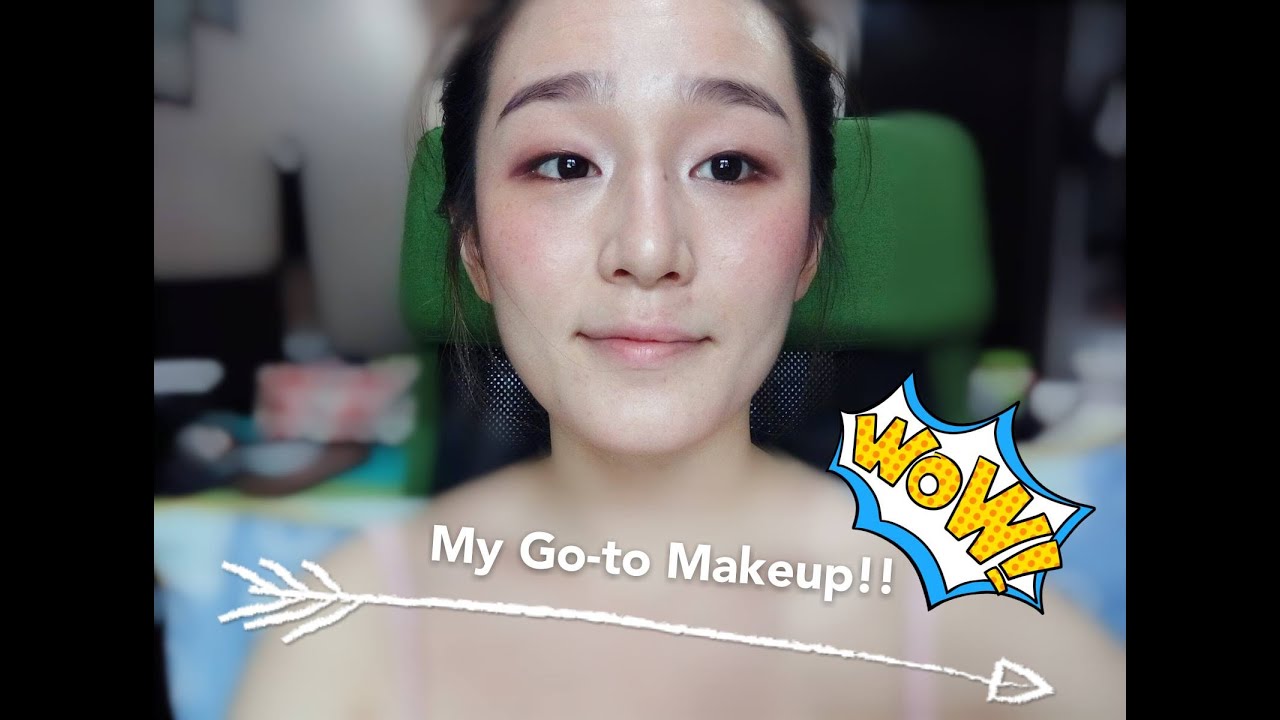 My Go-to Makeup // Dark Brown Eyes with Cute Pink Cheeks !!! - YouTube