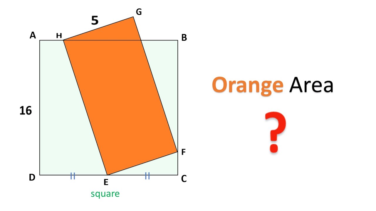 Find the area of Orange Region. || Easy and hard problem. - YouTube