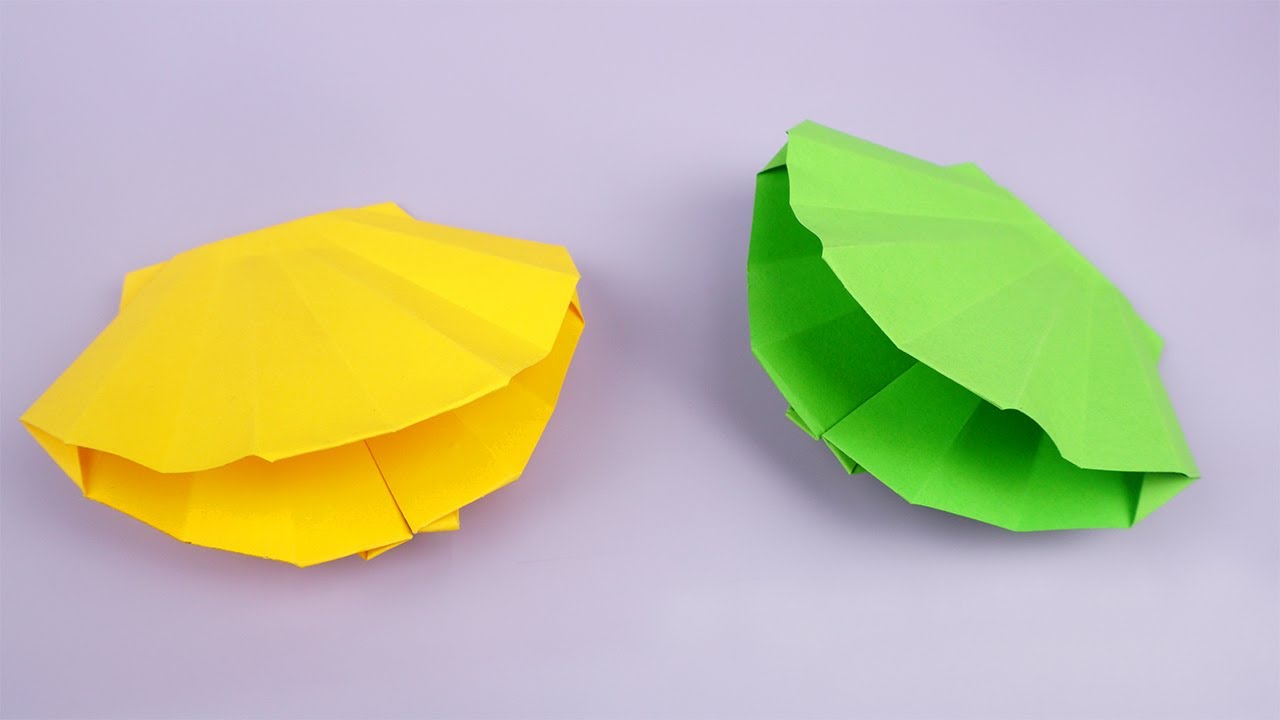 Muschel falten - Muschel basteln mit papier - Tiere falten einfach ...