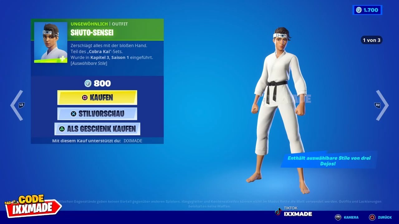 Fortnite Shuto Sensei Skin - YouTube