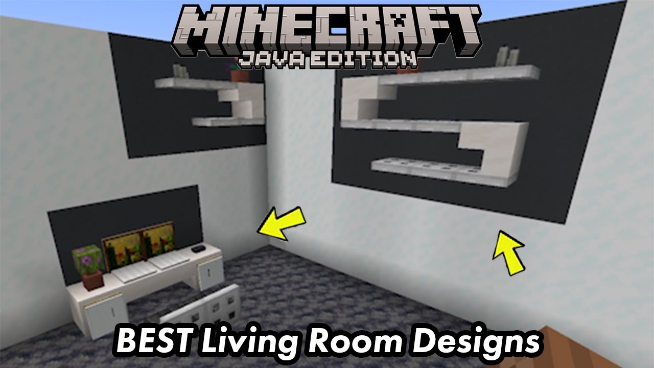 Small Desk & Modern Shelves Build BEST Living Room Designs in Minecraft ...