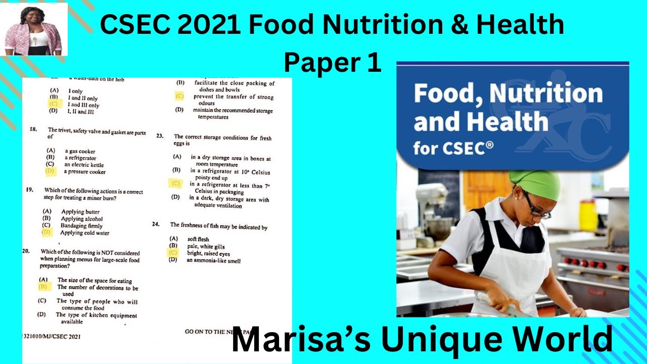 2021 (P1) CSEC Food, Nutrition and Health (Paper 1 - YouTube