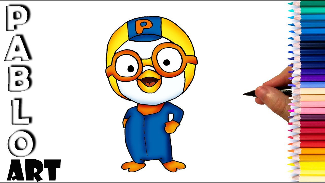 How to Draw Pororo from Pororo the Little Penguin | Learn to Draw step ...