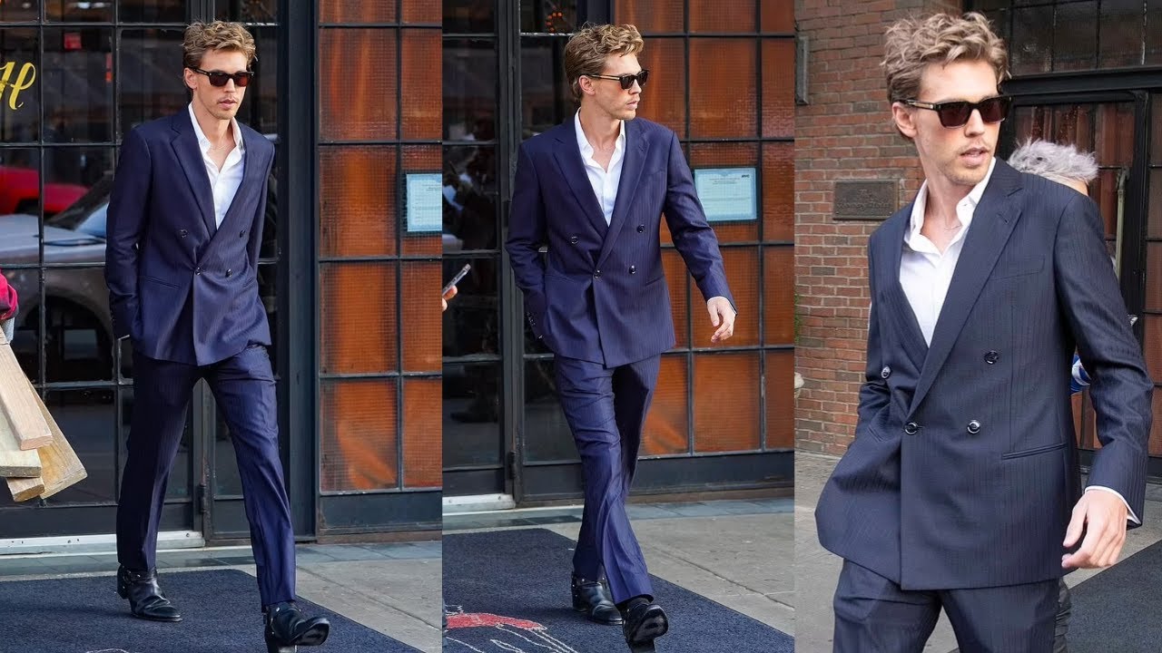 Austin Butler Handsome Looks In a Breasted Blue Suit He Stepped Out In ...