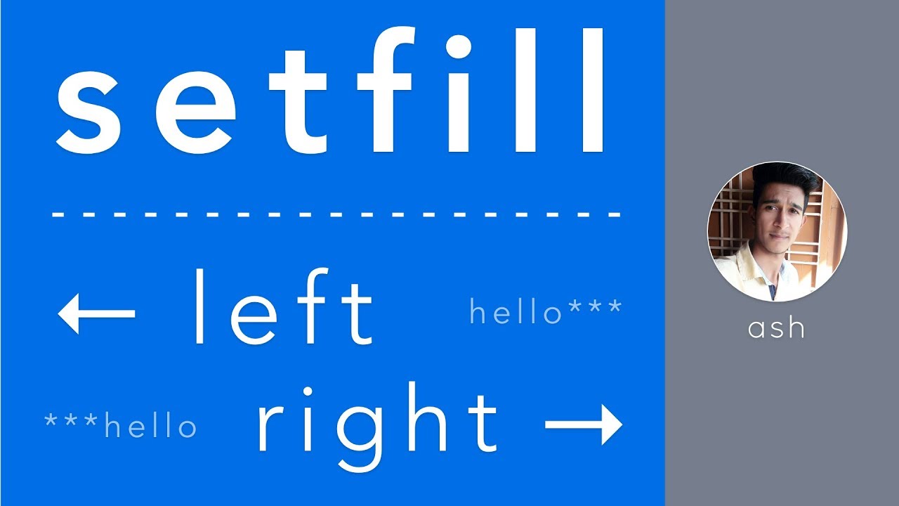 setfill, left & right Manipulators in C++ Language | in Hindi - YouTube