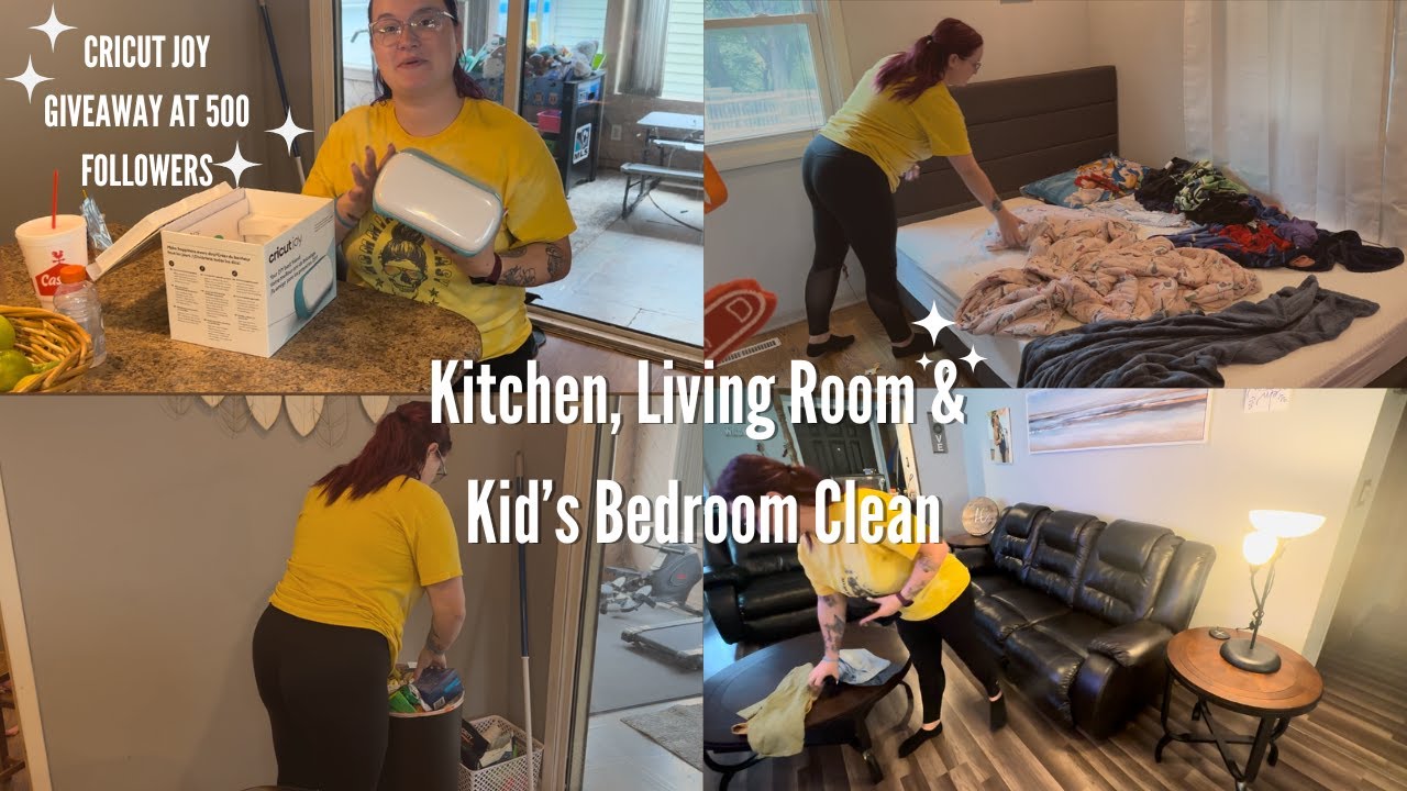 Kitchen, Living Room and Kid's Room Cleaning + GIVEAWAY - YouTube