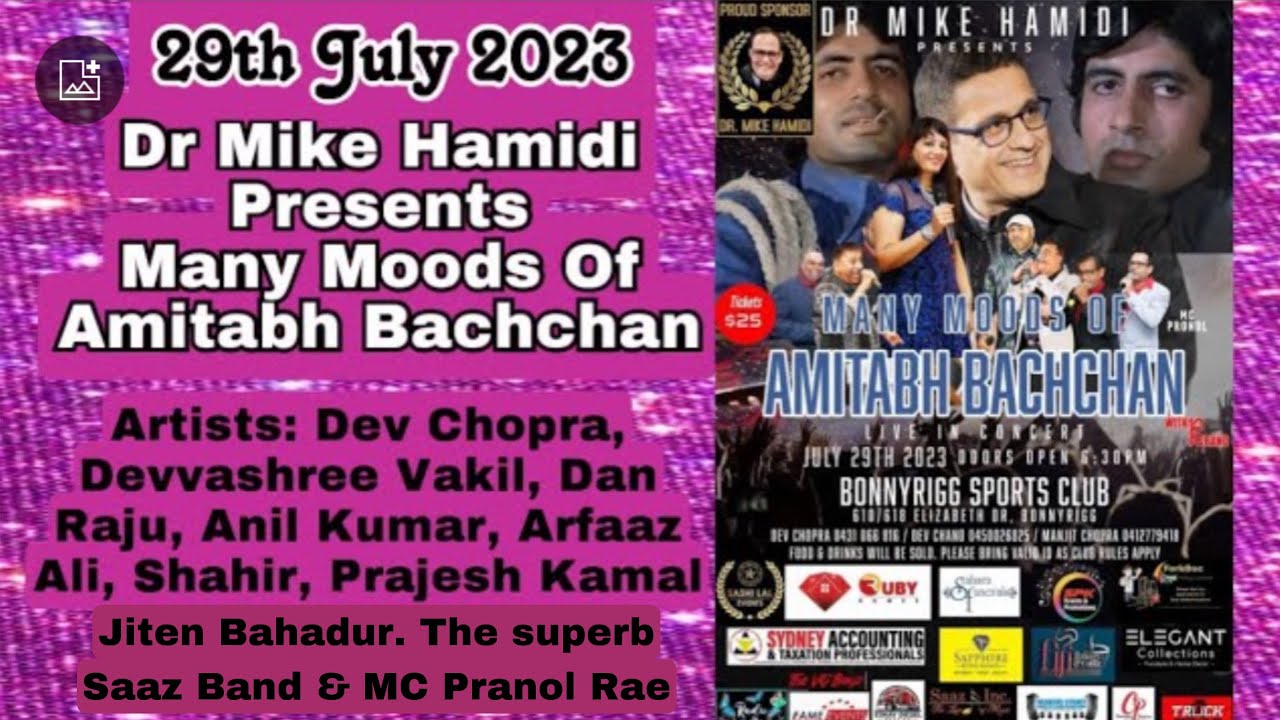 Dr Mike Hamidi Presents MANY MOODS OF AMITABH BACHCHAN … Live streaming ...