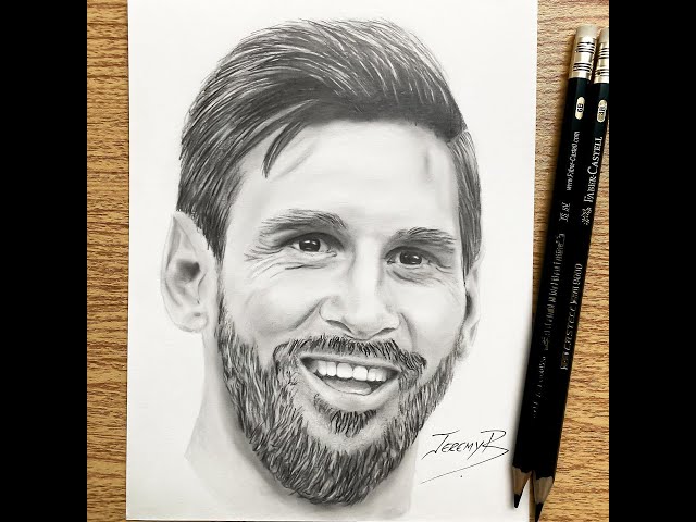 Dibujo A Lapiz De Messi Boceto De Lionel Messi : R/Sketch