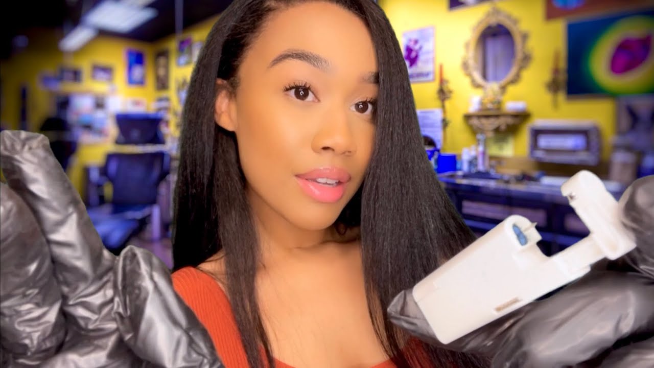 ASMR Relaxing Ear Piercing Shop 👂💎 Piercing Your Ears Role-play - YouTube