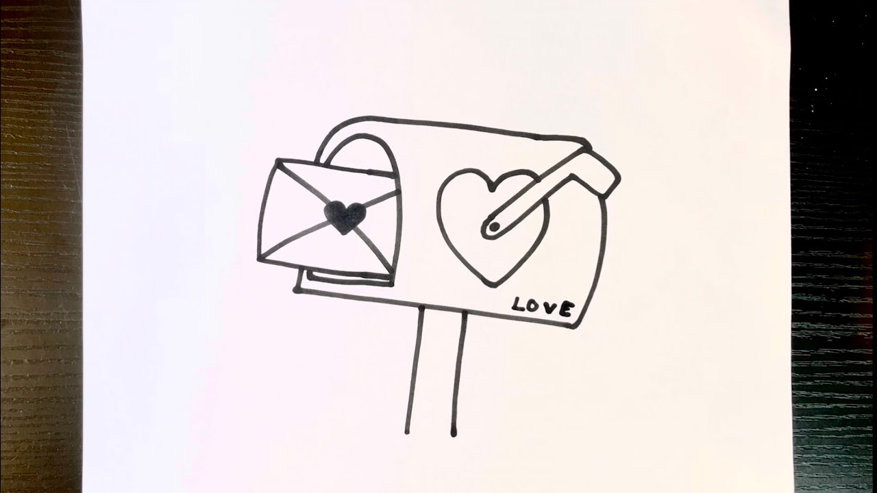 How to Draw Mailbox | Valentine's Day | Love | Easy funny drawings of ...