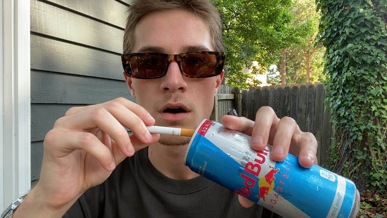 I Put RED BULL Inside a Cigarette Filter and Smoked It to Create a Red ...