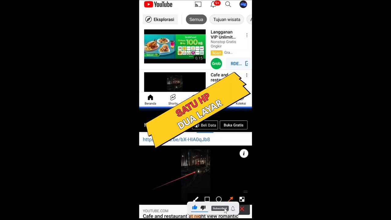 cara membagi tampilan layar hp menjadi dua tanpa aplikasi lain !! Split ...