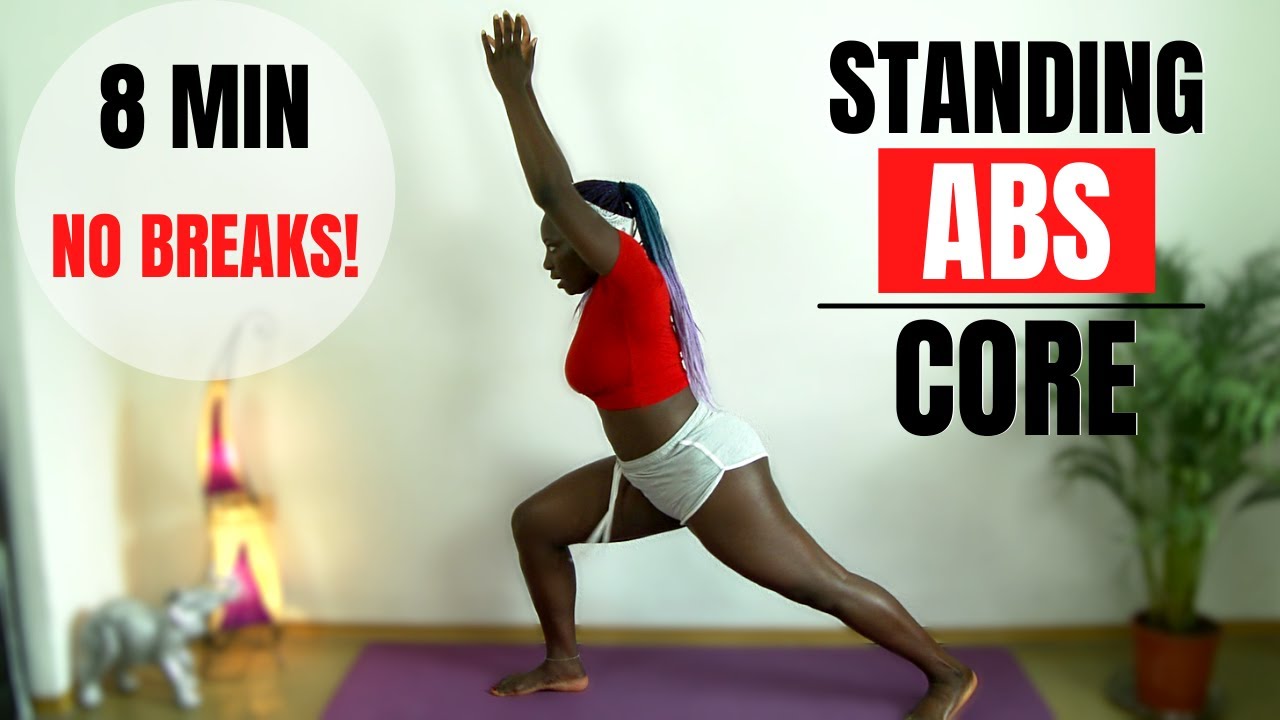 EASY Standing ABS WORKOUT For Beginners || No Break + No Equipment ...