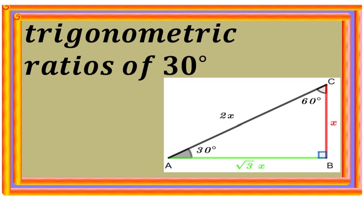 trigonometric ratios of 30 or π/6 - YouTube