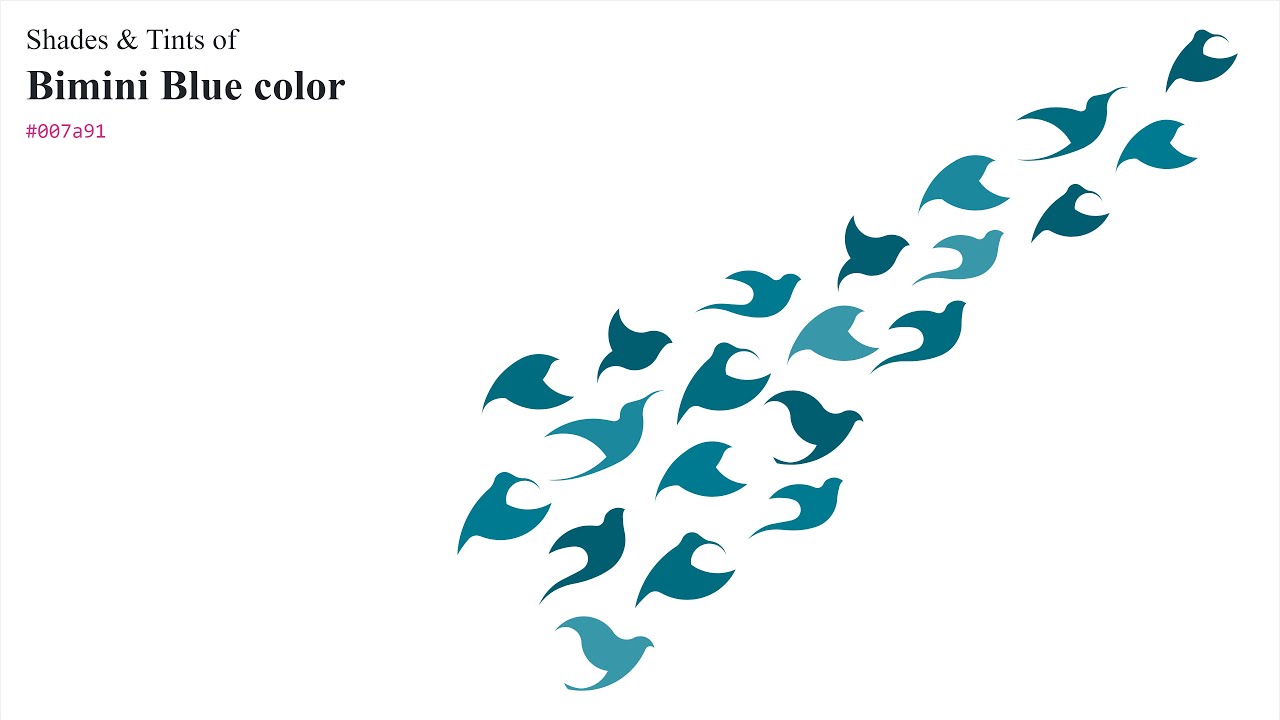 Shades & Tints of Bimini Blue color #007a91 A Cool Green color #006c80 ...