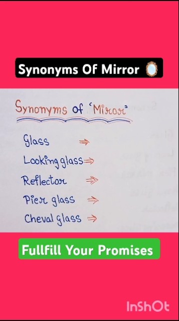 Synonyms Of Mirror 🪞#shortsviral #synonyms #wordmeaning #spokenenglish ...
