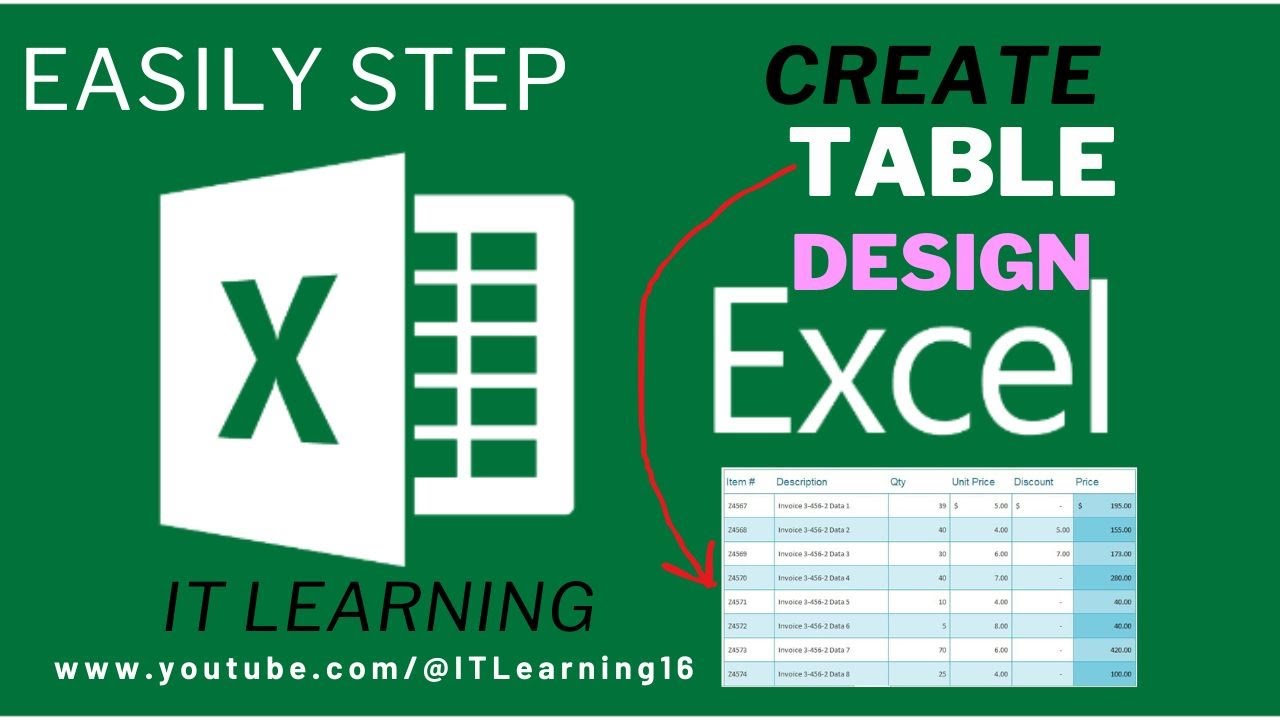 How to create a table design in Microsoft Excel sheet - YouTube