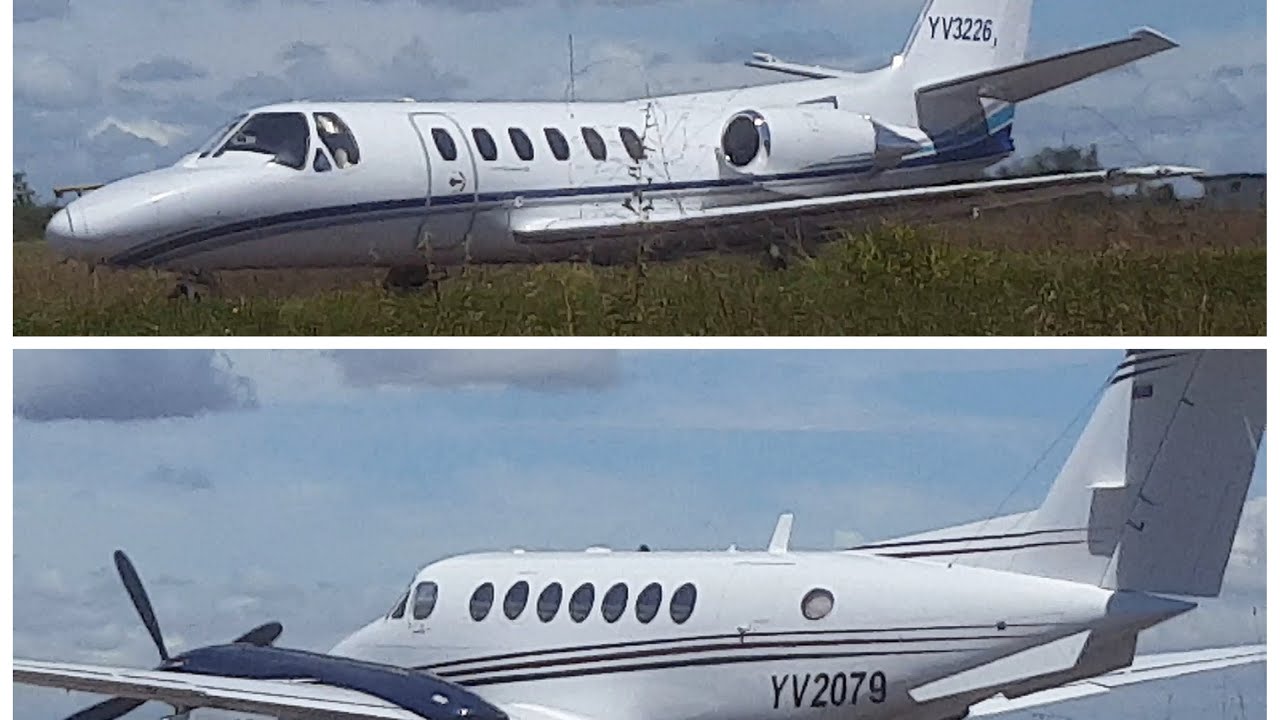 Cessna YV3226 and King Air 350 YV2079 Takeoff de Pto Ordaz - YouTube