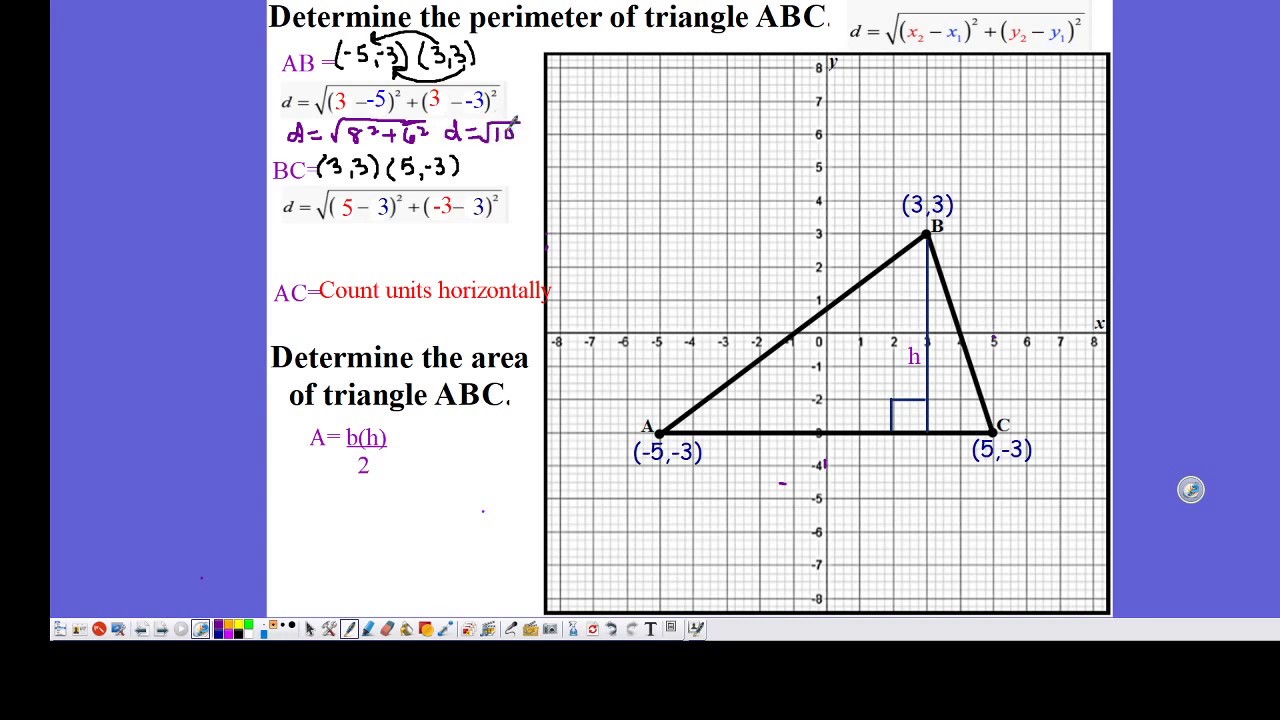 Week 2 Using Distance Formula to find Area and Perimeter of Polygons ...