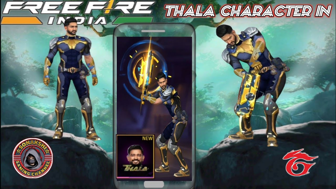 free fire india 🇮🇳 THALA CHARACTER IN থালা চরিত্র in #এমএস ধোনি# ...