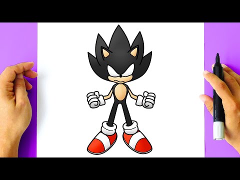 Como DESENHAR o DARK SUPER SONIC passo a passo - Como DIBUJAR a DARK SUPER SONIC fácil