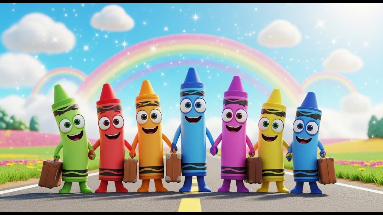 The Crayon Friends Go on a Trip 🖍️ ️ | Learn Colors for Kids | Fun ...