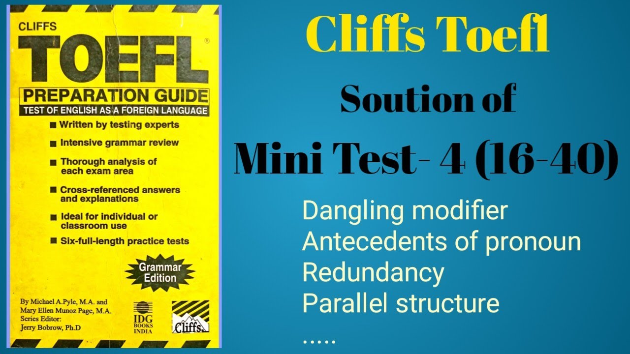 Cliffs Toefl || Solution of Mini Test 04 (16-40) with Bangla ...
