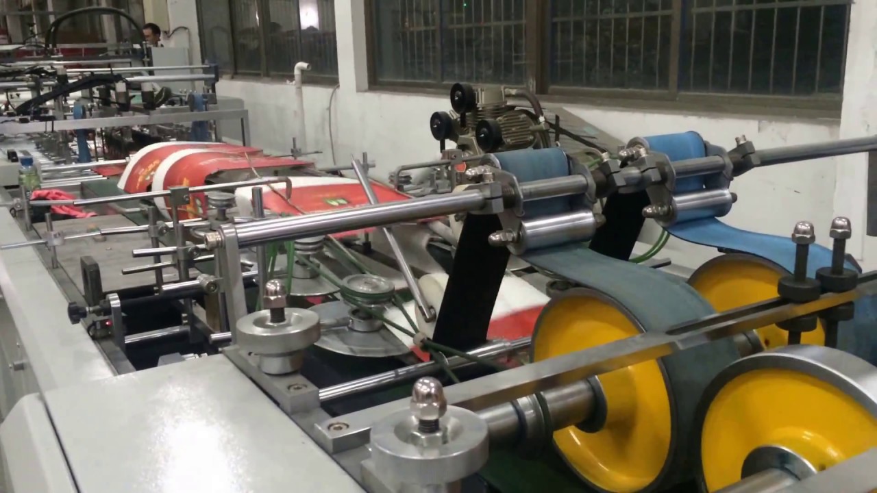 Model 1200 automatic tote bag machine, - YouTube