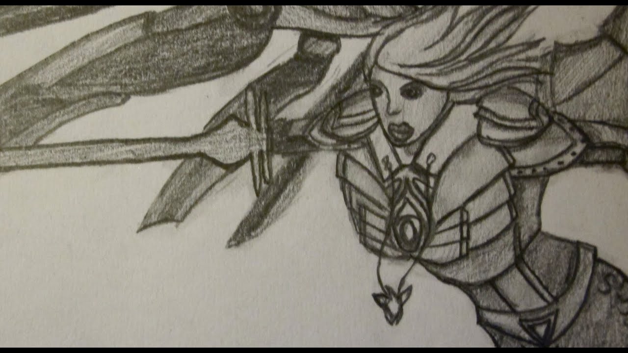 Drawing of Kayle with the Legendary Skin - League of Legends - YouTube