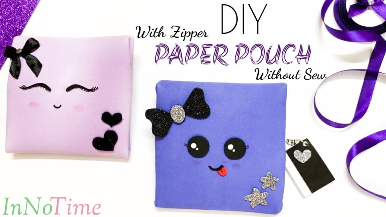 DIY PAPER POUCH | ZIPPER POUCH WITHOUT SEW | DIY Paper Pencil Box ...