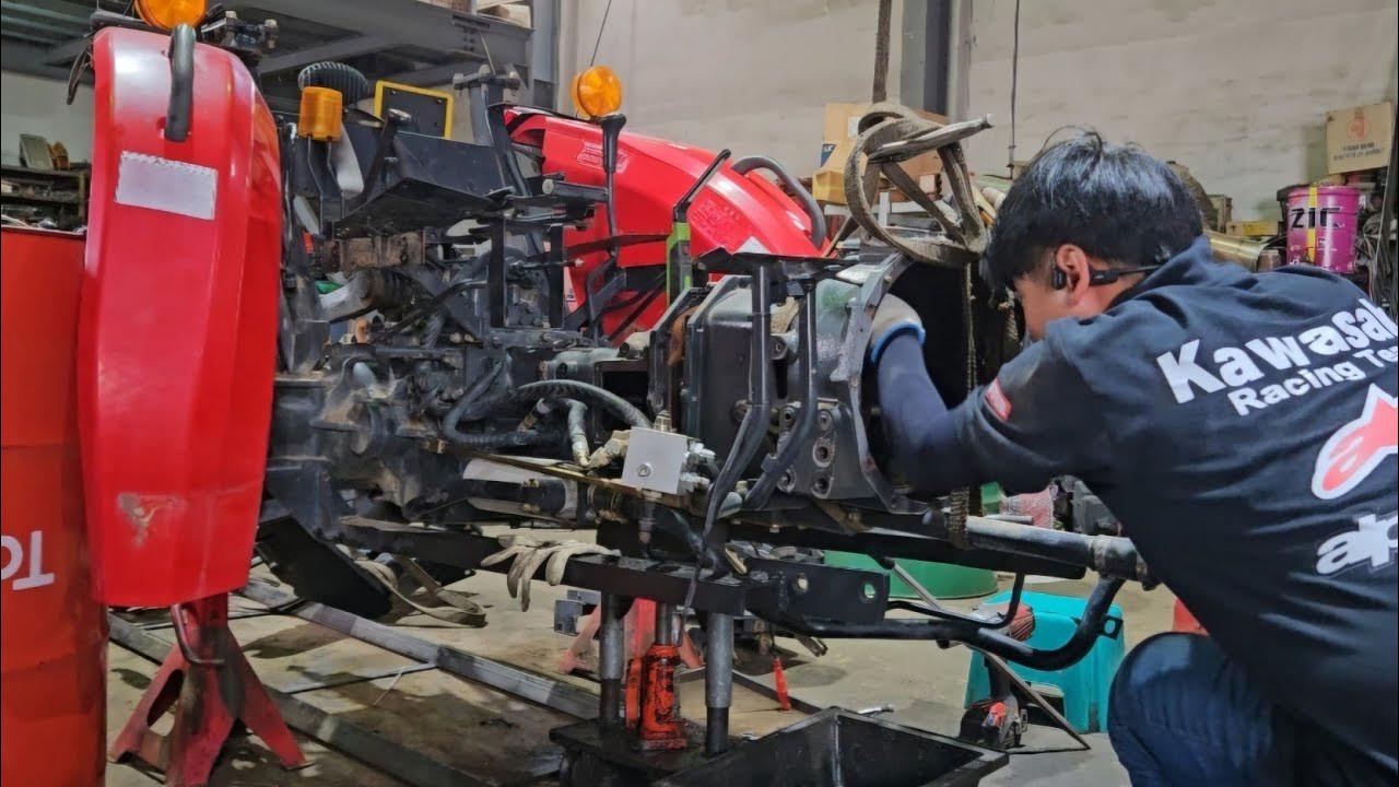 tym 국제트랙터 a4800 메인pto축 교환완료 클러치 하우징 조립 - YouTube